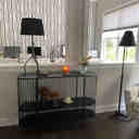 AllModern Sobro Black Metal Narrow Birdcage Style 2 Shelf Console Table ...