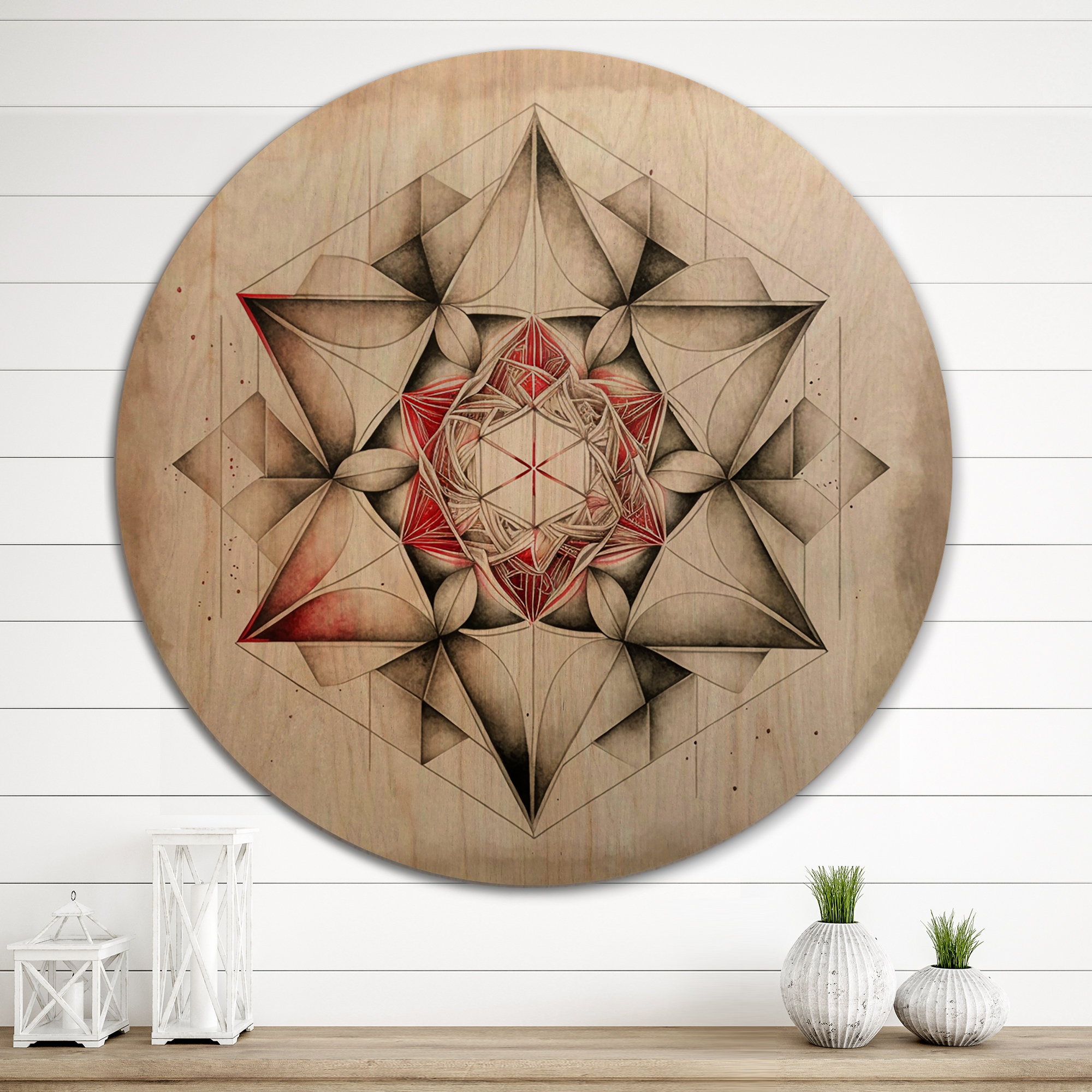 Bungalow Rose Sacred Geometry in Vintage Color Tones III - Modern ...