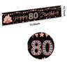 Zeki Shoggy Happy 80Th Birthday Banner Decorations For Women, Rose Gold ...