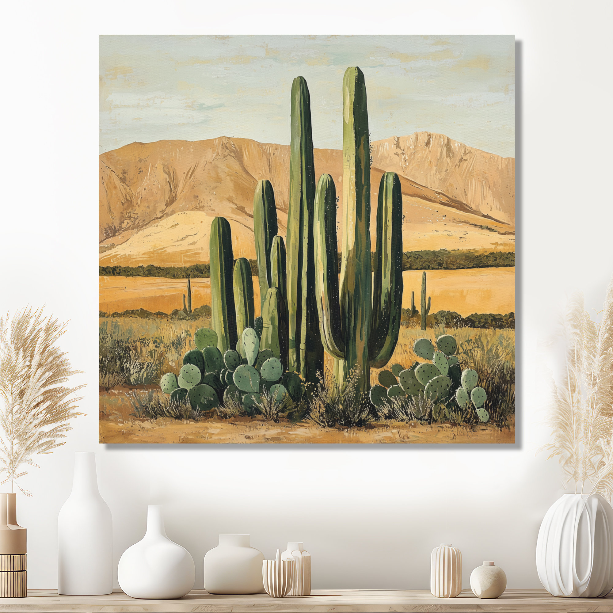 Union Rustic Cactus And The Desert Hills IV - cactus Wall Art | Wayfair