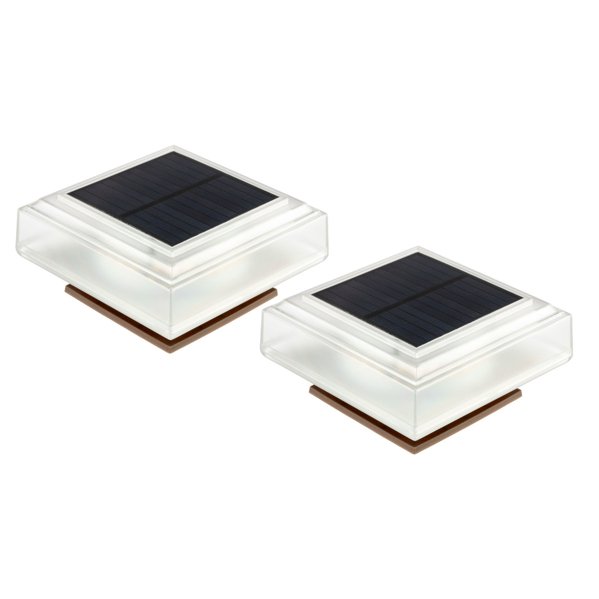 Pure Garden Solar Post Cap Lights 2-pack, Brown | Wayfair