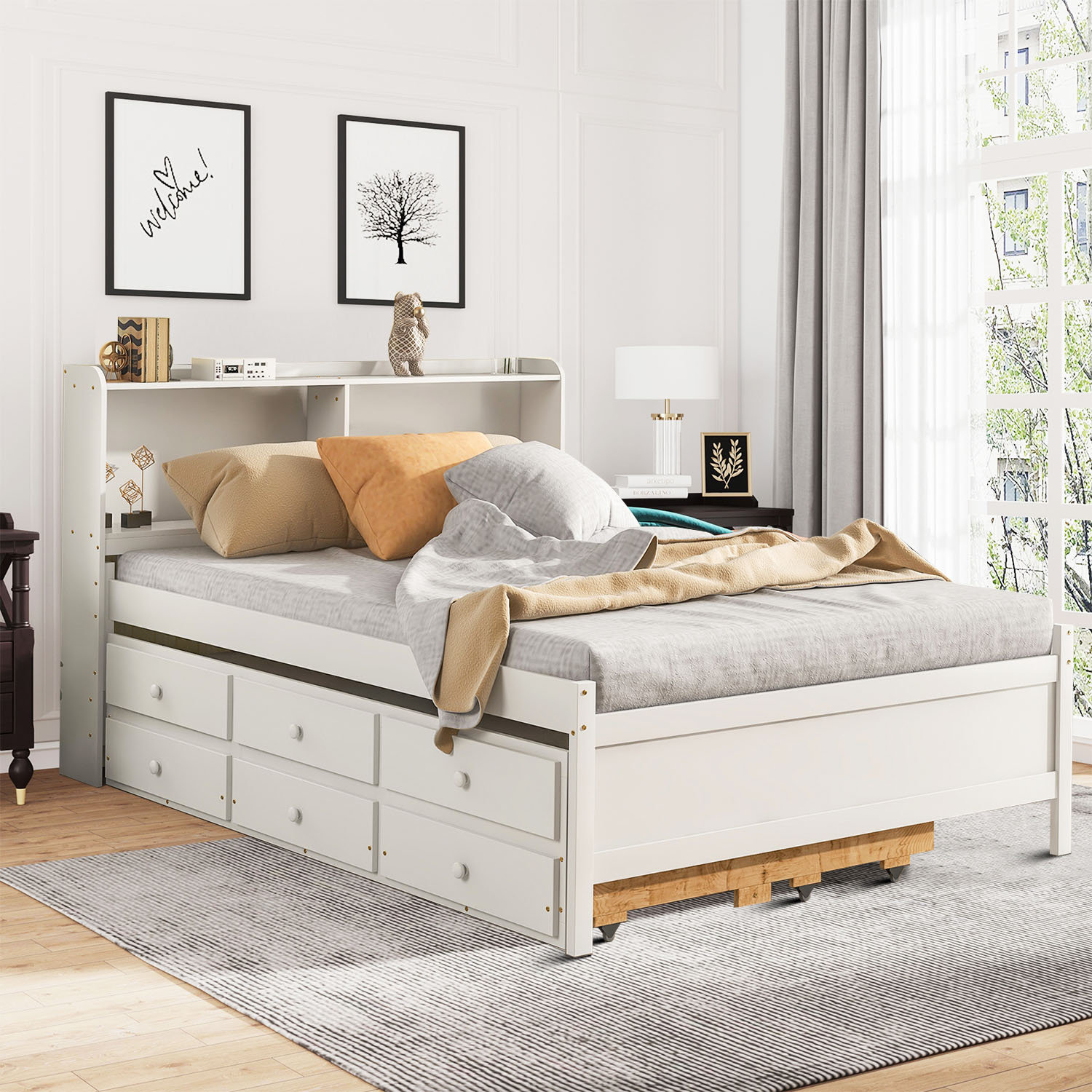 Hokku Designs Brunman Full / Double Storage Platform Bed with Twin ...