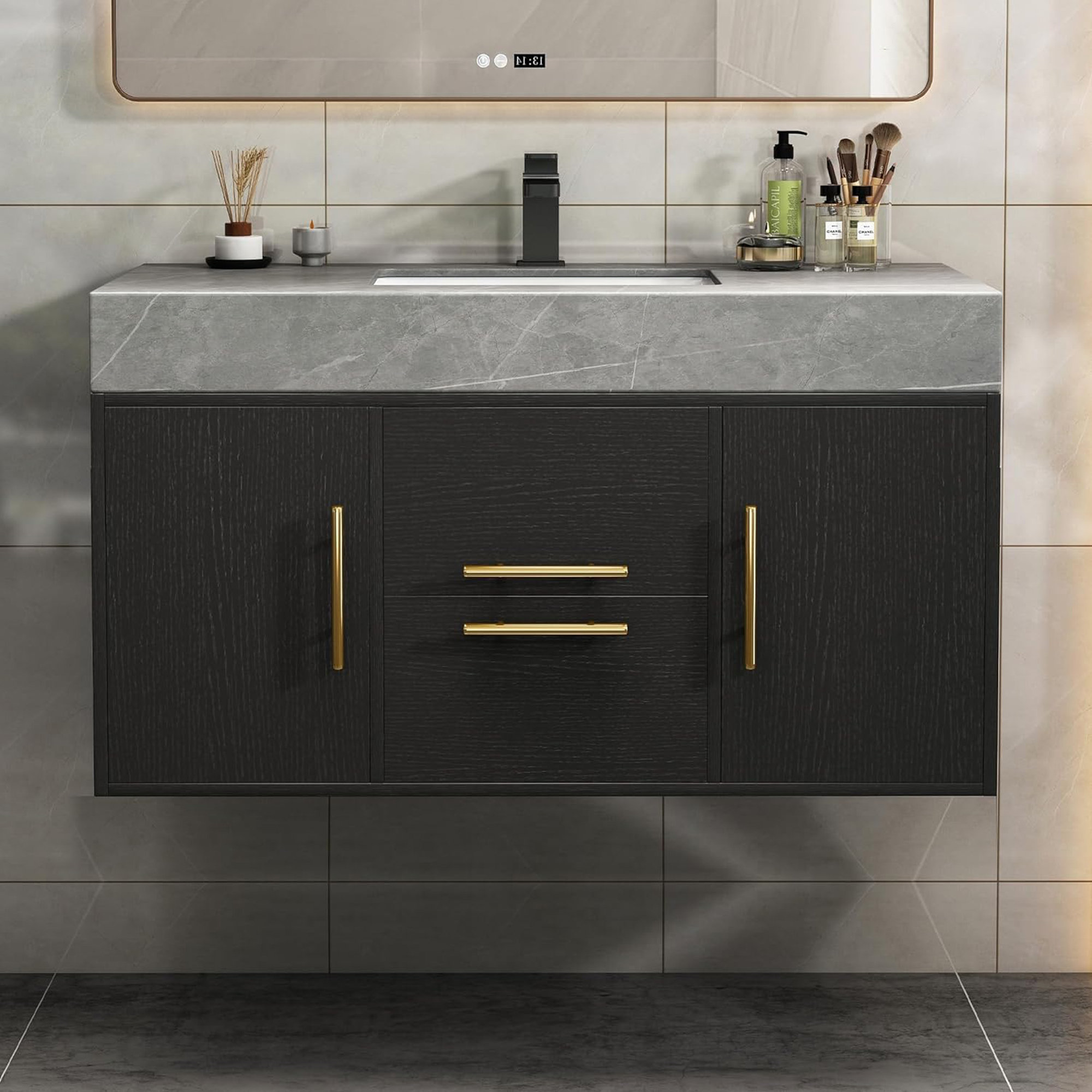Latitude Run® Oberdorf 39'' Wall Mount Bathroom Vanity With Undermount ...