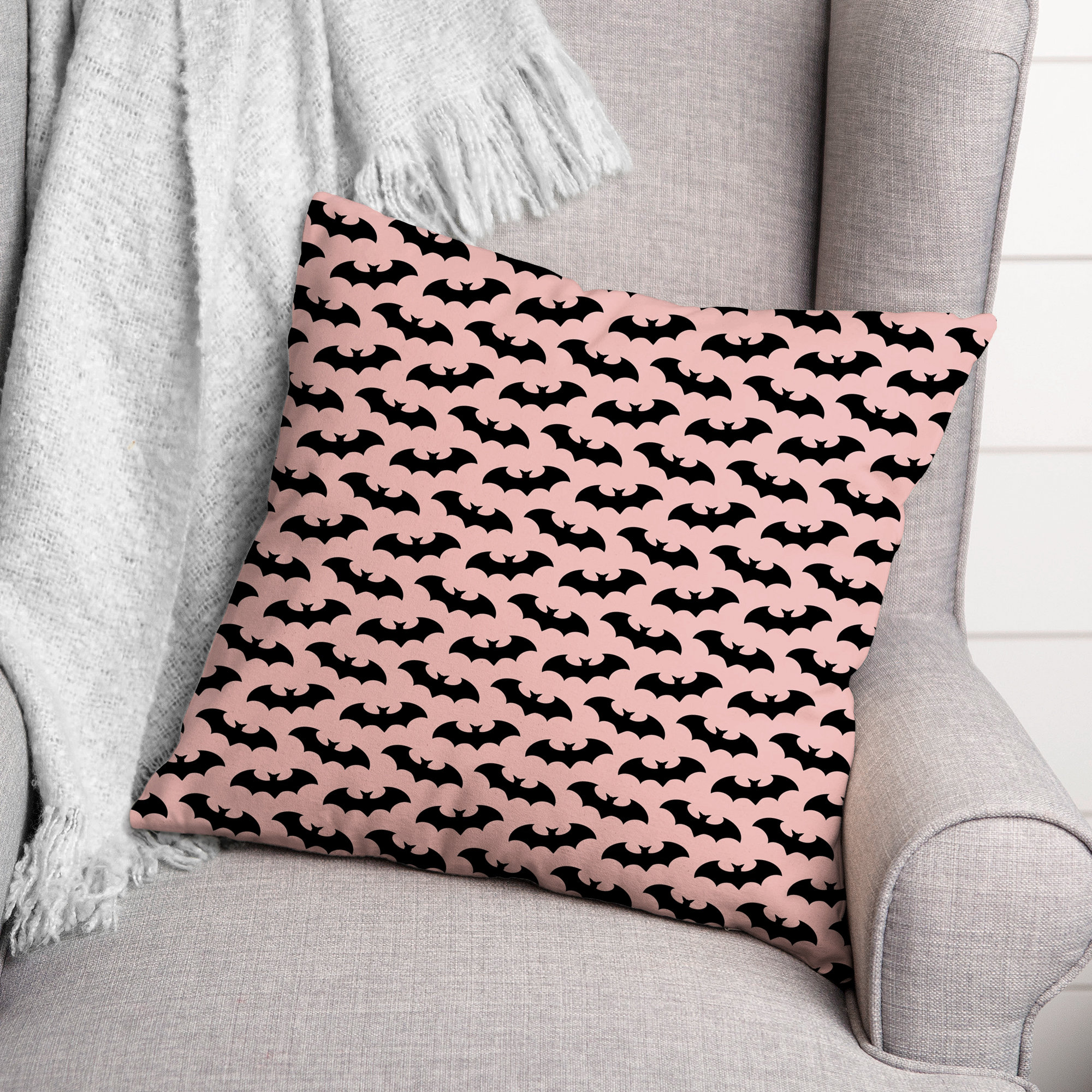Designs Direct Creative Group Bats Square Pillow Cover & Insert | Wayfair