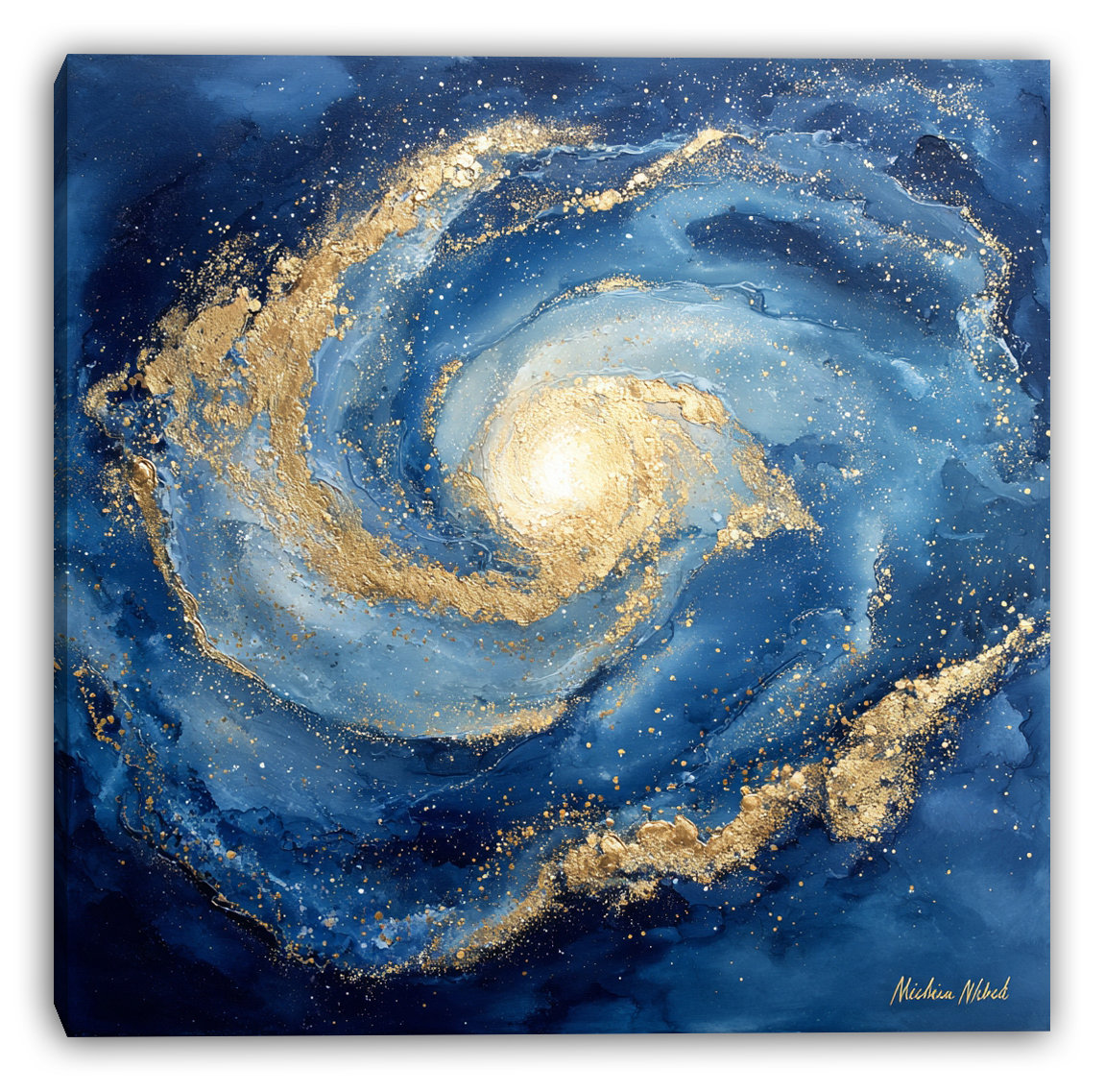 Mercer41 Gilded Galaxy III Wrapped Canvas Wall Art | Wayfair