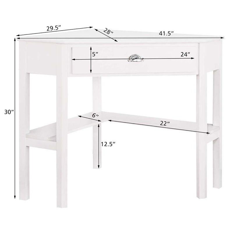 Red Barrel Studio® Corner Desk, Corner Computer Desk With Drawer For ...