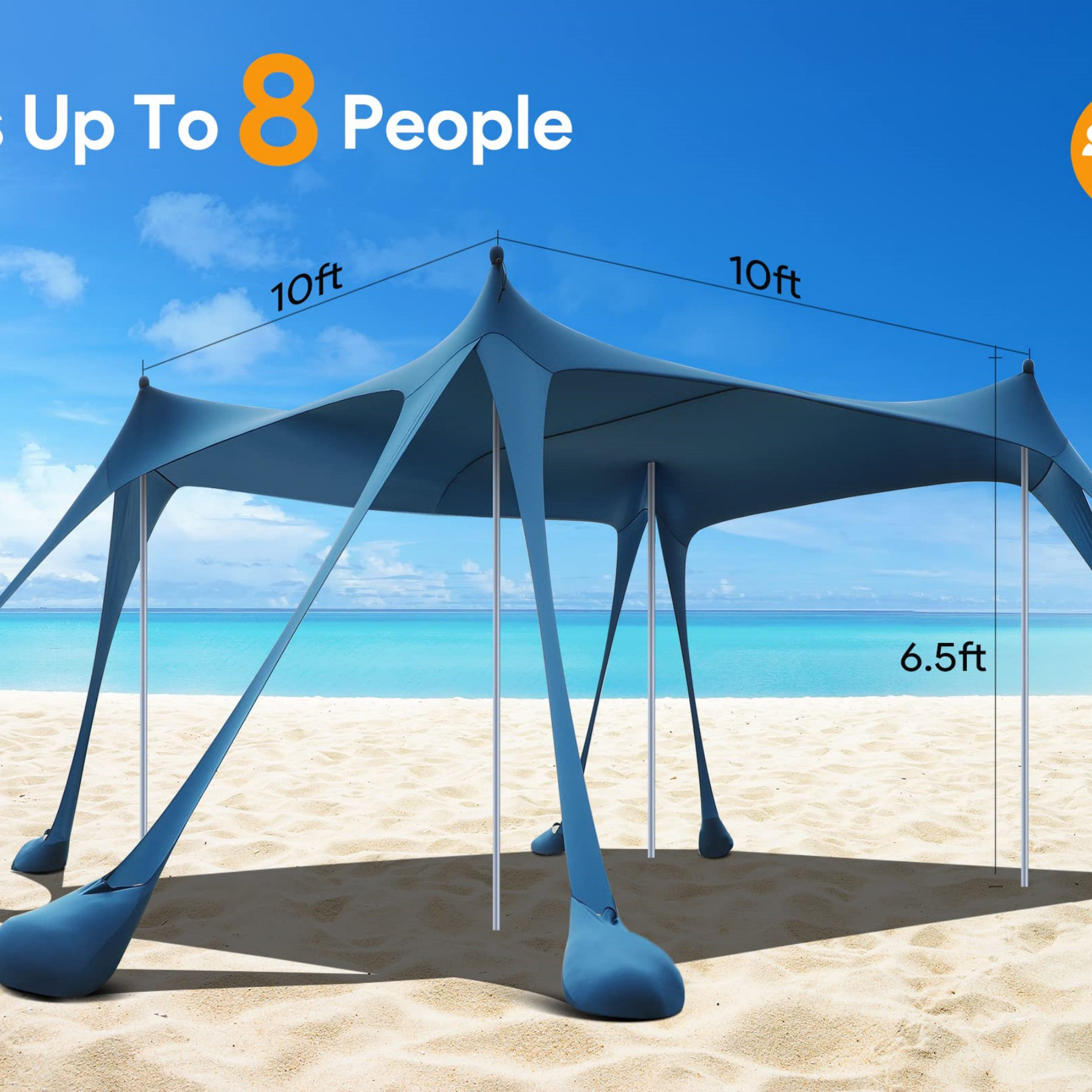 Home Extra Large Windproof Beach Tent - 10X10Ft Upf 50+ Sun Shelter ...
