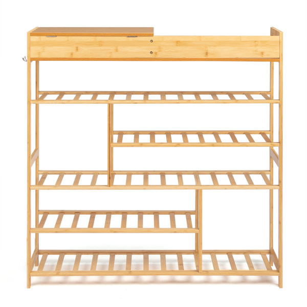 Millwood Pines Nanno 24 Pair Solid Wood Shoe Rack & Reviews | Wayfair