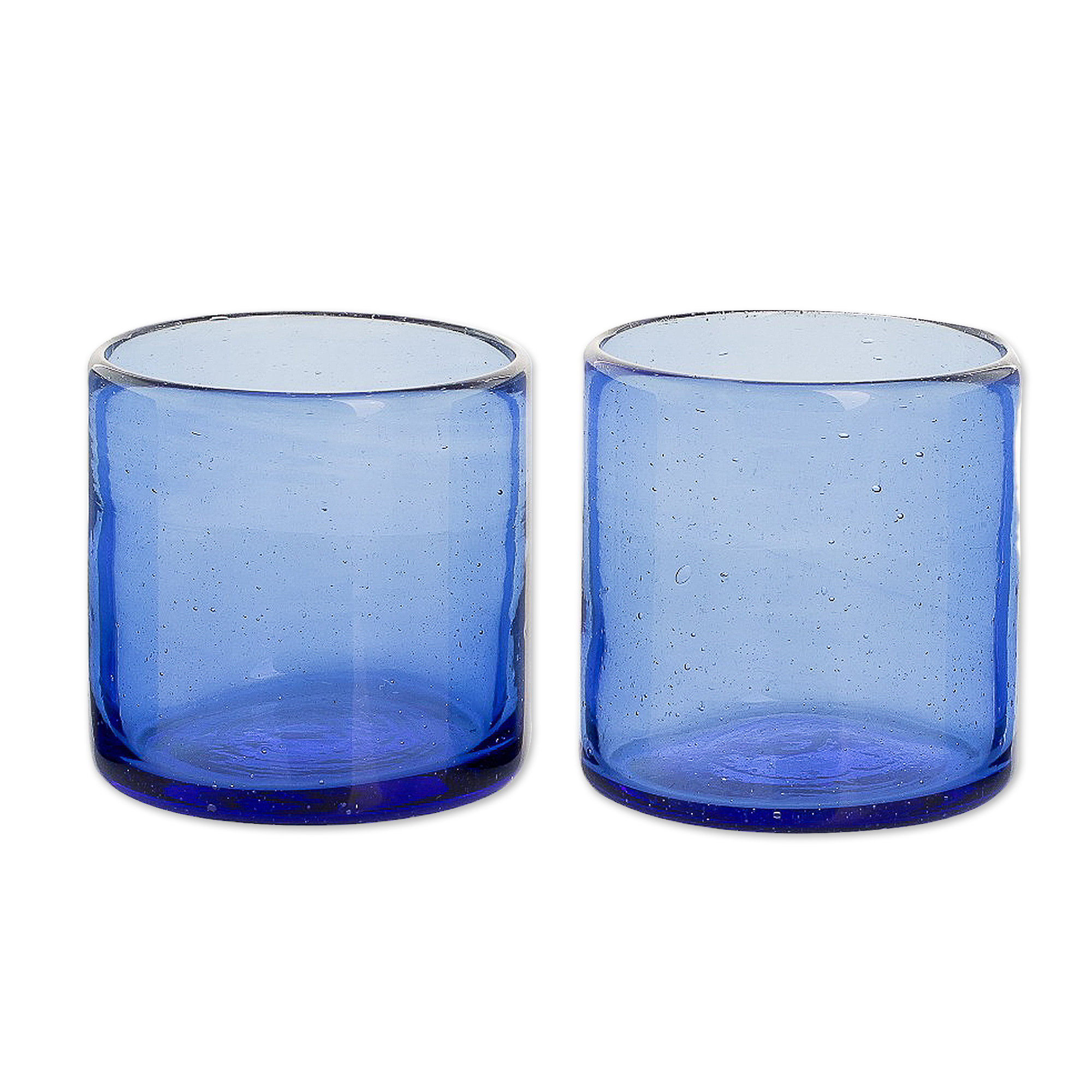 Latitude Run® Handmade Profound Blue Handblown Juice Glasses (Pair ...