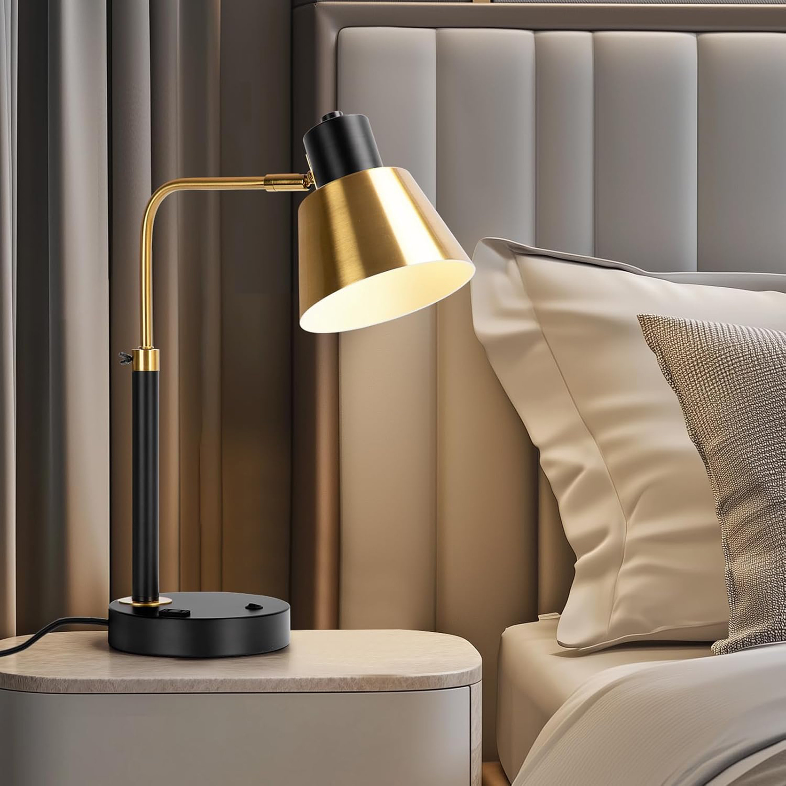 Mercer41 Desk Lamp With USB+Type C Port And AC Outlet, Table Lamp ...