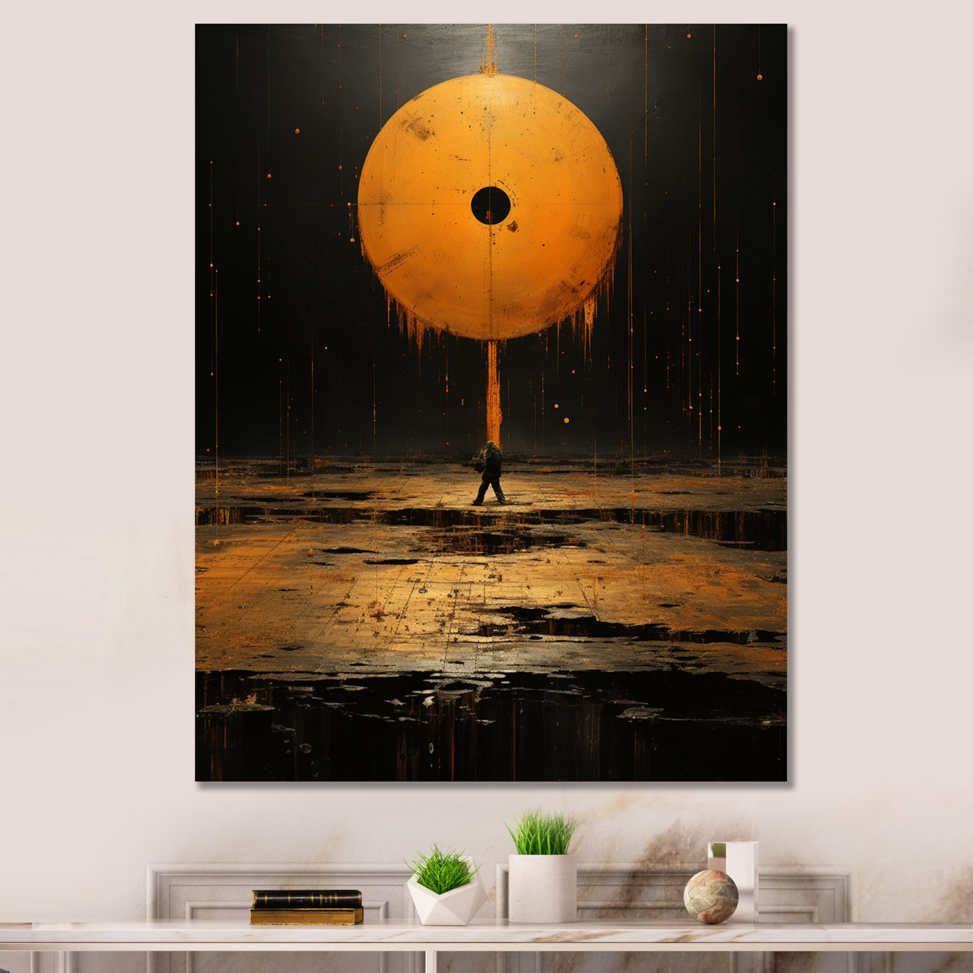 Wrought Studio™ Solitude Alone Under The Full Moon - Modern Geometric ...
