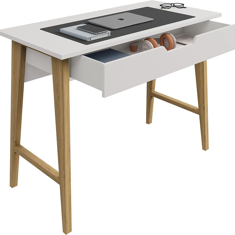 George Oliver Design Parma Small Desk For Bedroom, Black 42 Inch ...