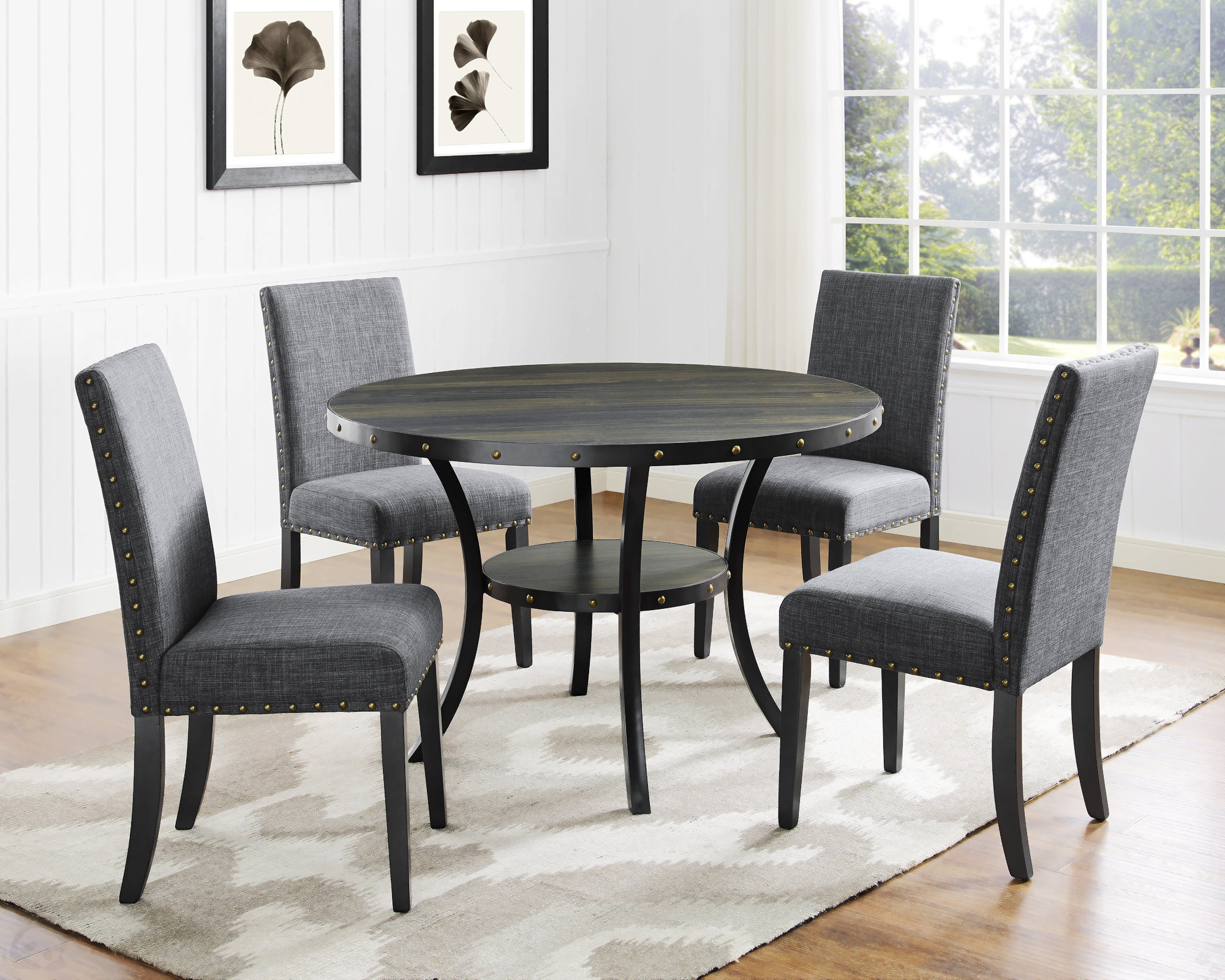 Lark Manor Biony Fabric Dining Chairs With Nailhead Trim - Wayfair Canada