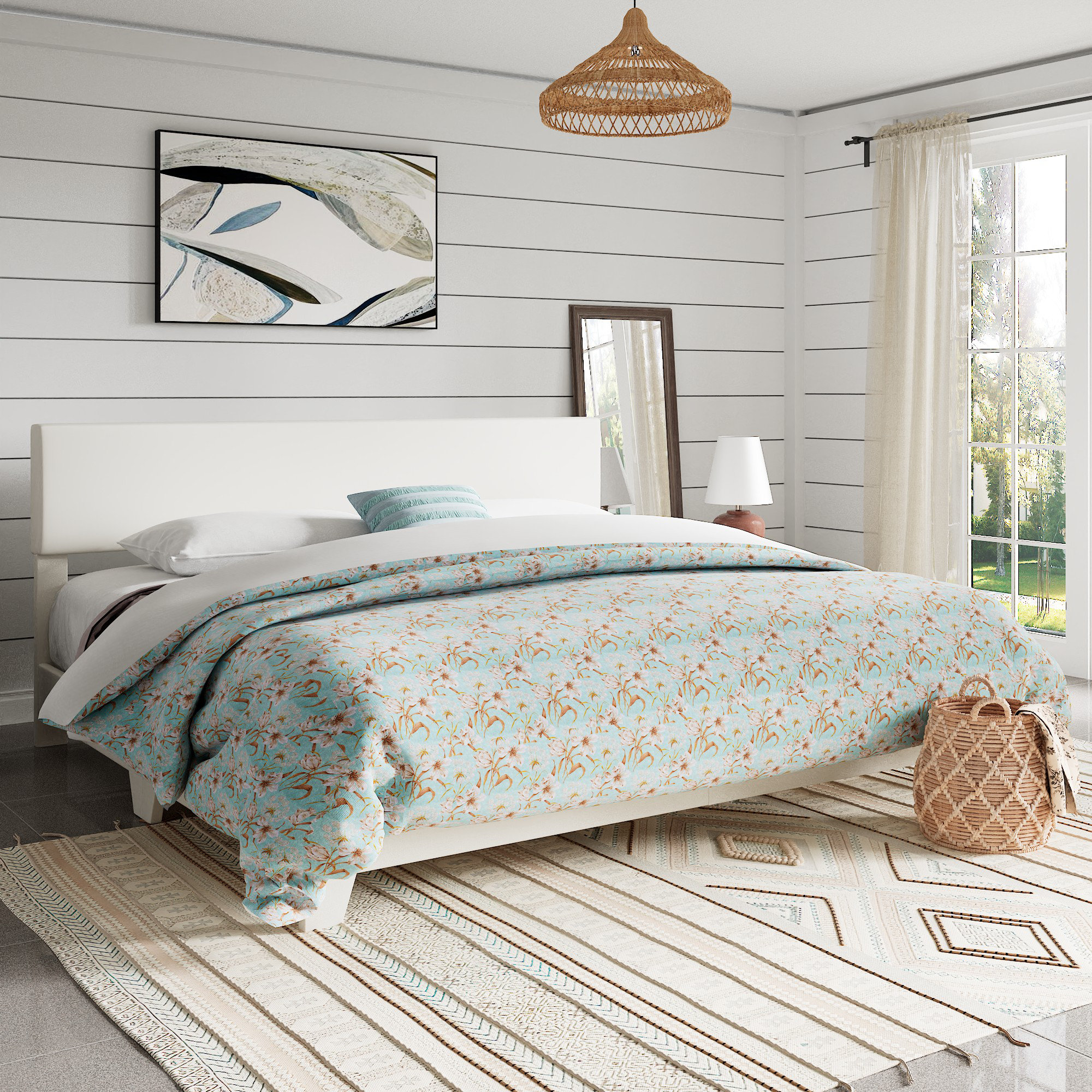 Ebern Designs Simple Rectangular Upholstered Platform Bed | Wayfair