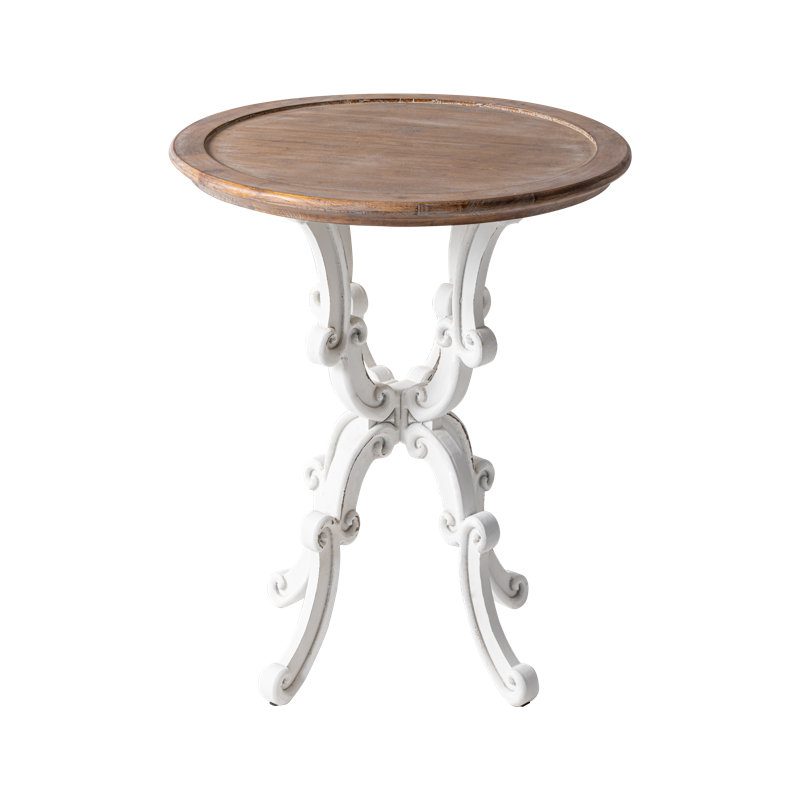 Ophelia & Co. Plaisance Rustic Farmhouse End Table, Natural Top Side ...