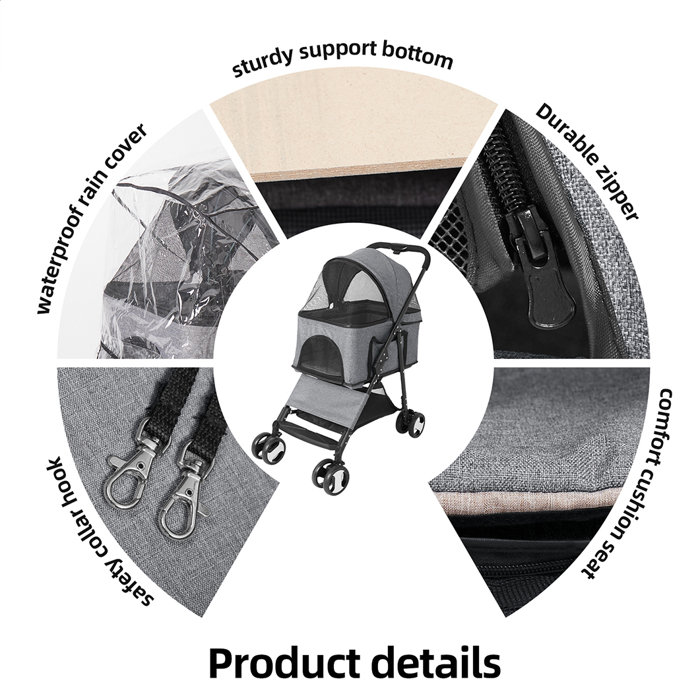 BingoPaw Folding Standard Stroller with Detachable Carrier & Reviews ...