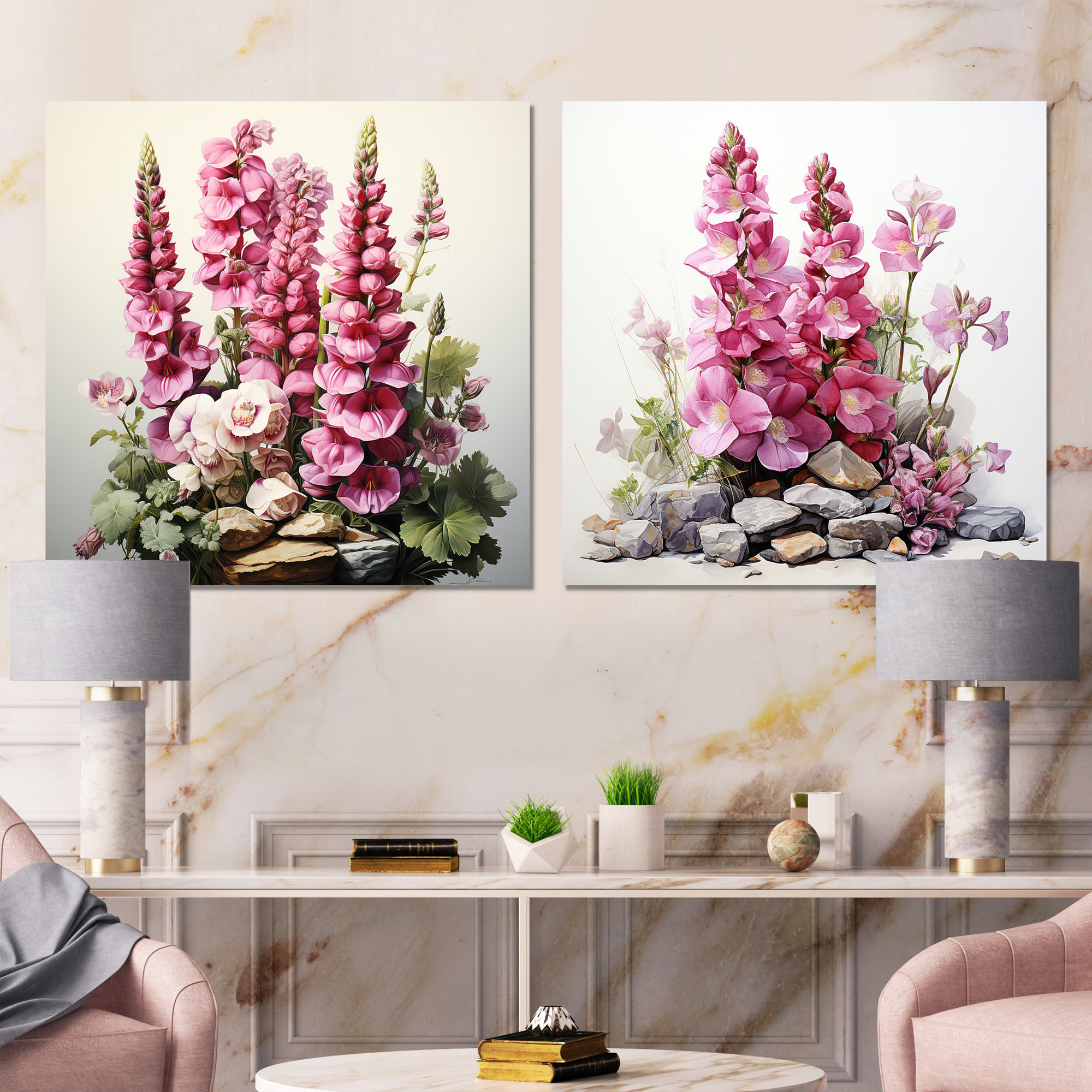 Lark Manor™ Pink Foxglove Harmony Aesthetic Stone Ensemble I - Foxglove ...