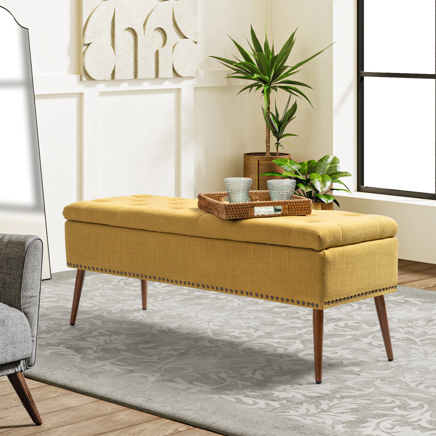 Wade Logan Barbar Flip Top Storage Bench And Reviews Wayfair Canada