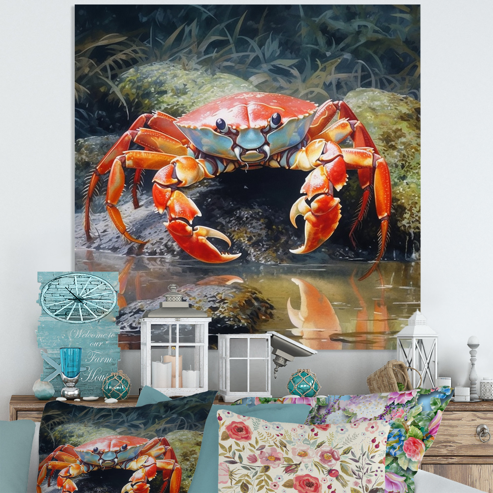 Highland Dunes Crab Beachcombers III - Animals Metal Wall Art Prints ...
