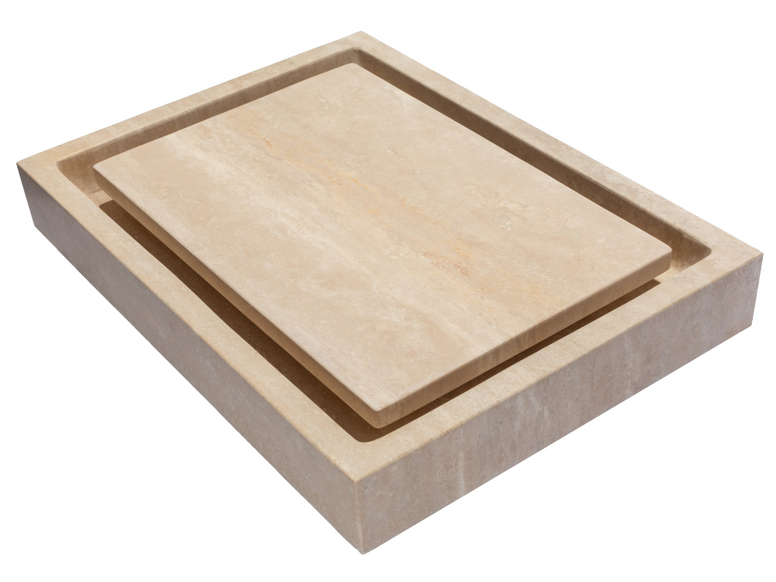 Eden Bath Infinity Pool Honed Travertine Stone Rectangular Vessel ...