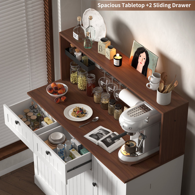 ADOFFUR Sideboard Buffet Storage Cabinet with Power Outlets | Wayfair