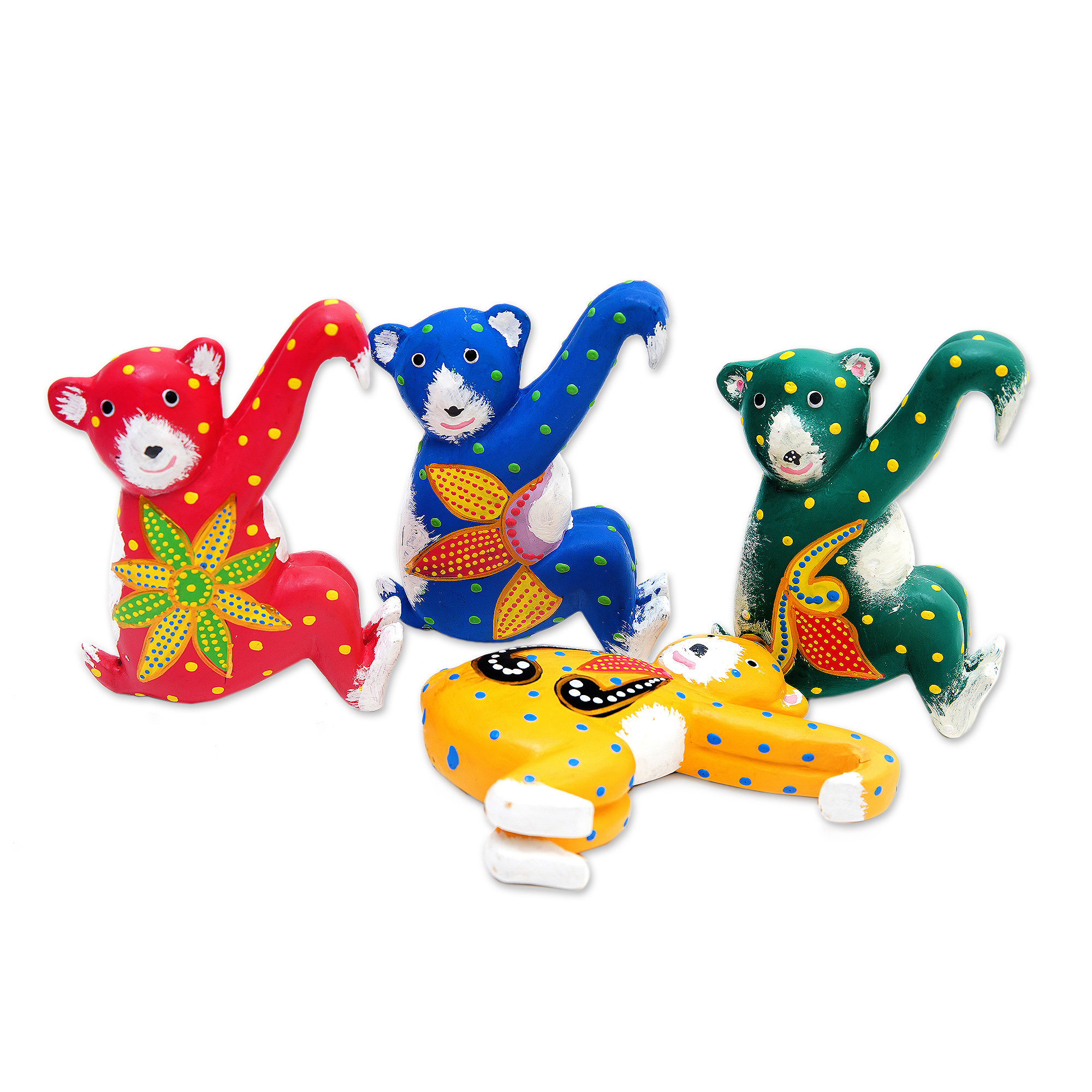 Novica Handmade Island Bears Wood Ornaments (Set Of 4) | Wayfair