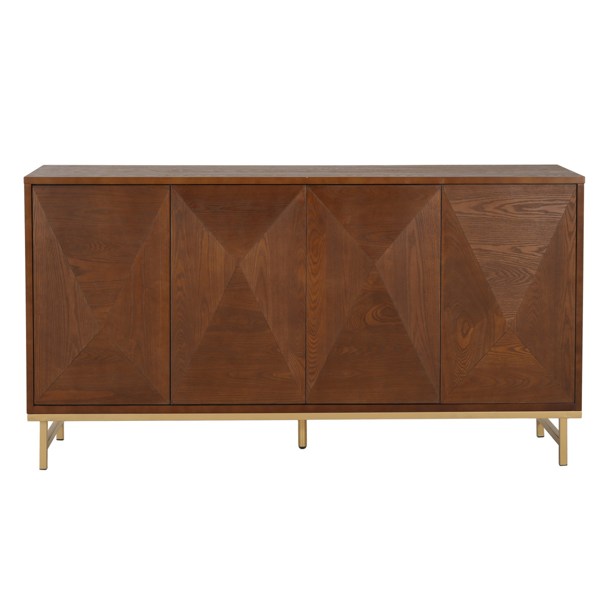 Mercer41 Eugene Modern Glam Sideboard With Geometric Faceted Doors And ...