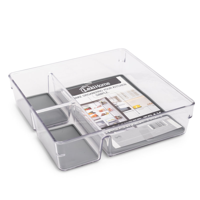 Lexi Home Eco Conscious Clear 3 Compartment Acrylic Organizer Tray ...