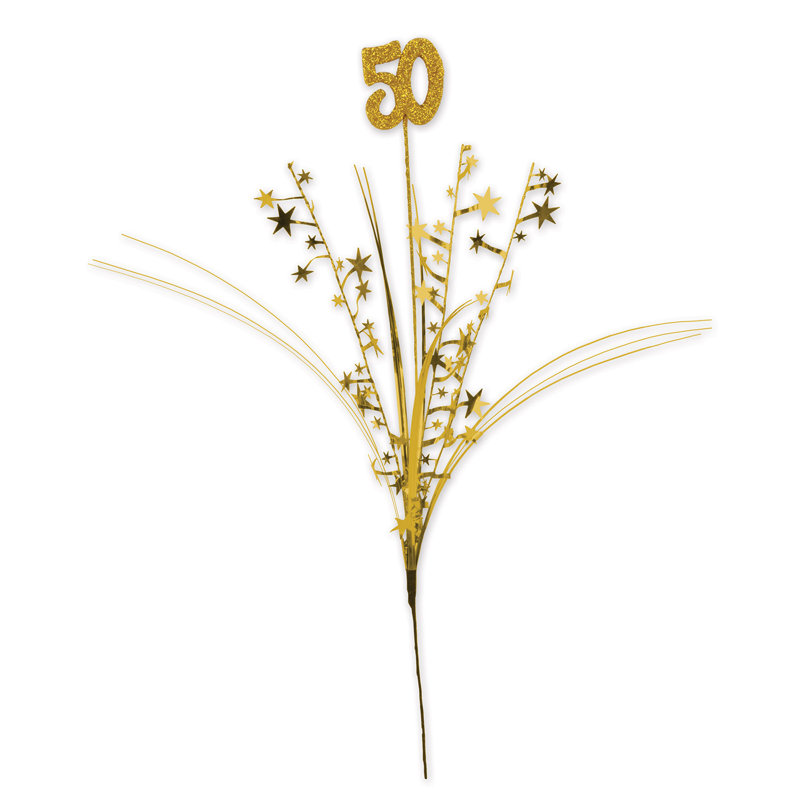 Beistle Glittered "50" Metallic Star Spray | Wayfair
