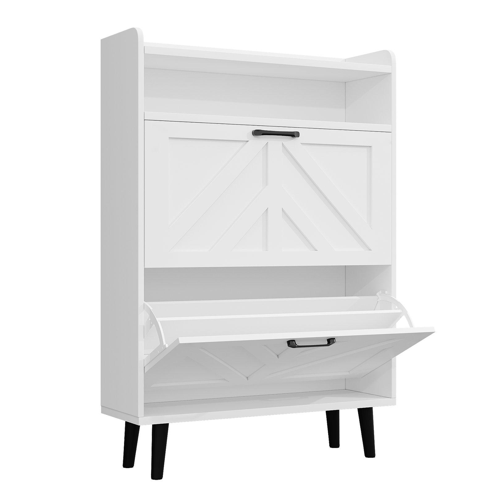 Gracie Oaks 2 Flip-Out Drawer Shoe Cabinet | Wayfair