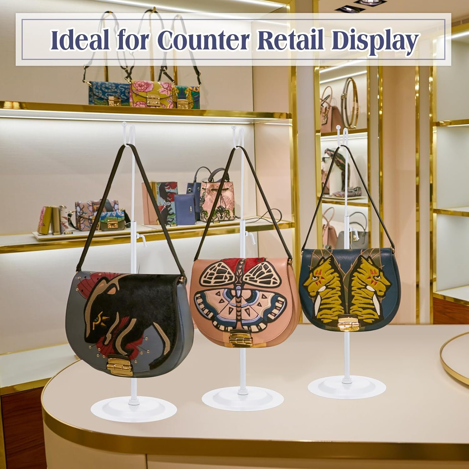 Elaine Mercure 6 Pcs Bag Display Stands Purse Display Stand Adjustable ...