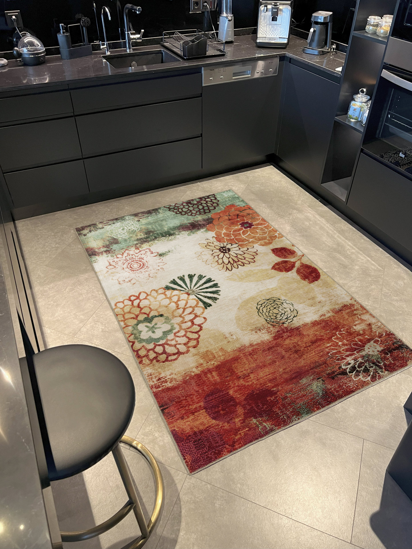 Dakota Fields Green-Red Themed Multi-Colored Powder Flower Patterned ...