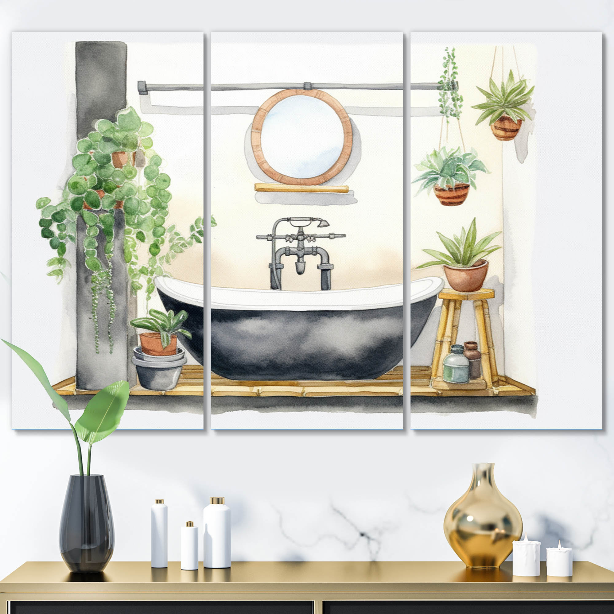 Winston Porter Natural Bathroom Decor I - Bathroom Metal Wall Art ...