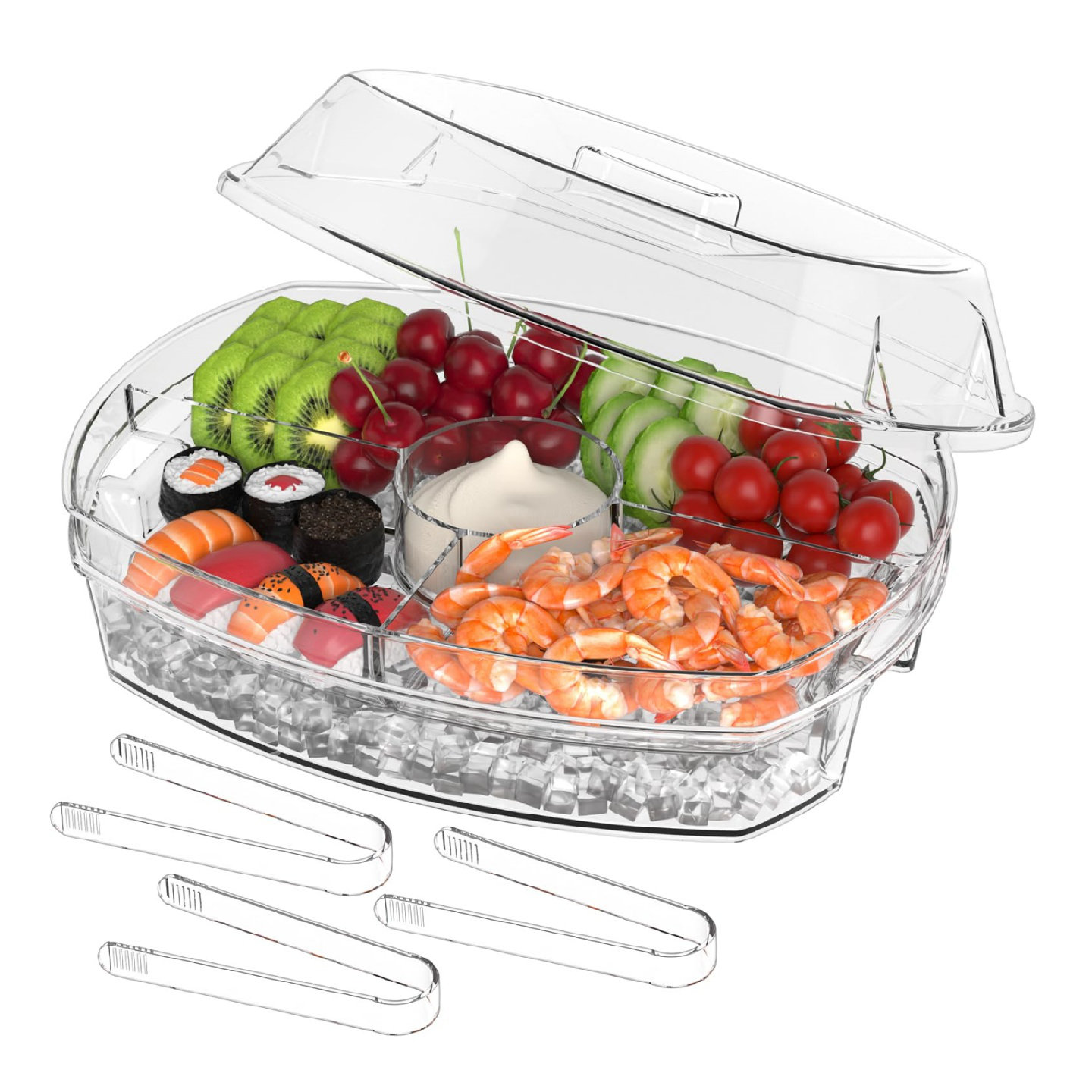 Mint Pantry® Ice Chilled Party Platter - 15'' Divided Serving Tray ...