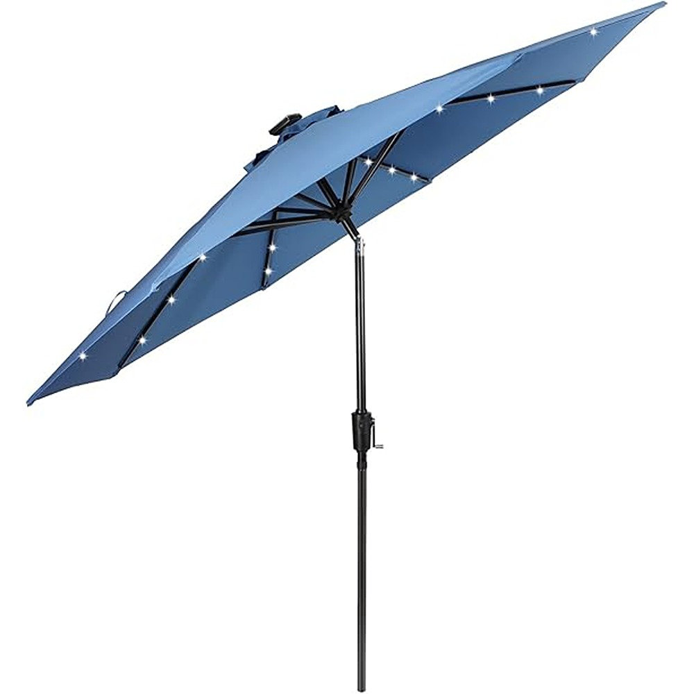 Arlmont & Co. Solar Umbrella 32 LED Patio Umbrellas With Tilt And Crank ...