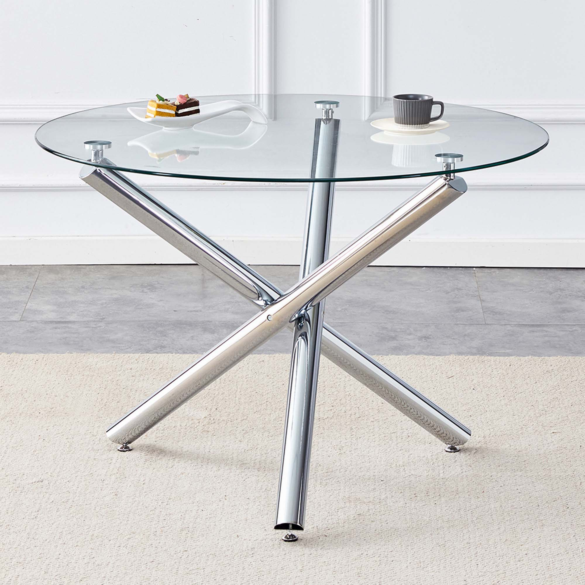 George Oliver 42-Inch Glass Round Table | Wayfair