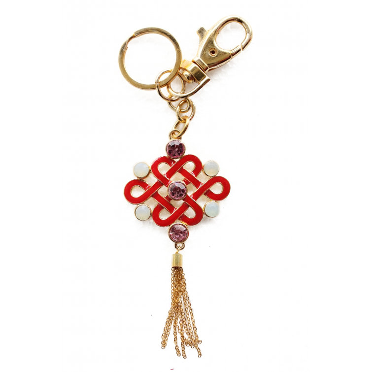 Feng Shui Import 2'' W Gold/Red Key Chain | Wayfair
