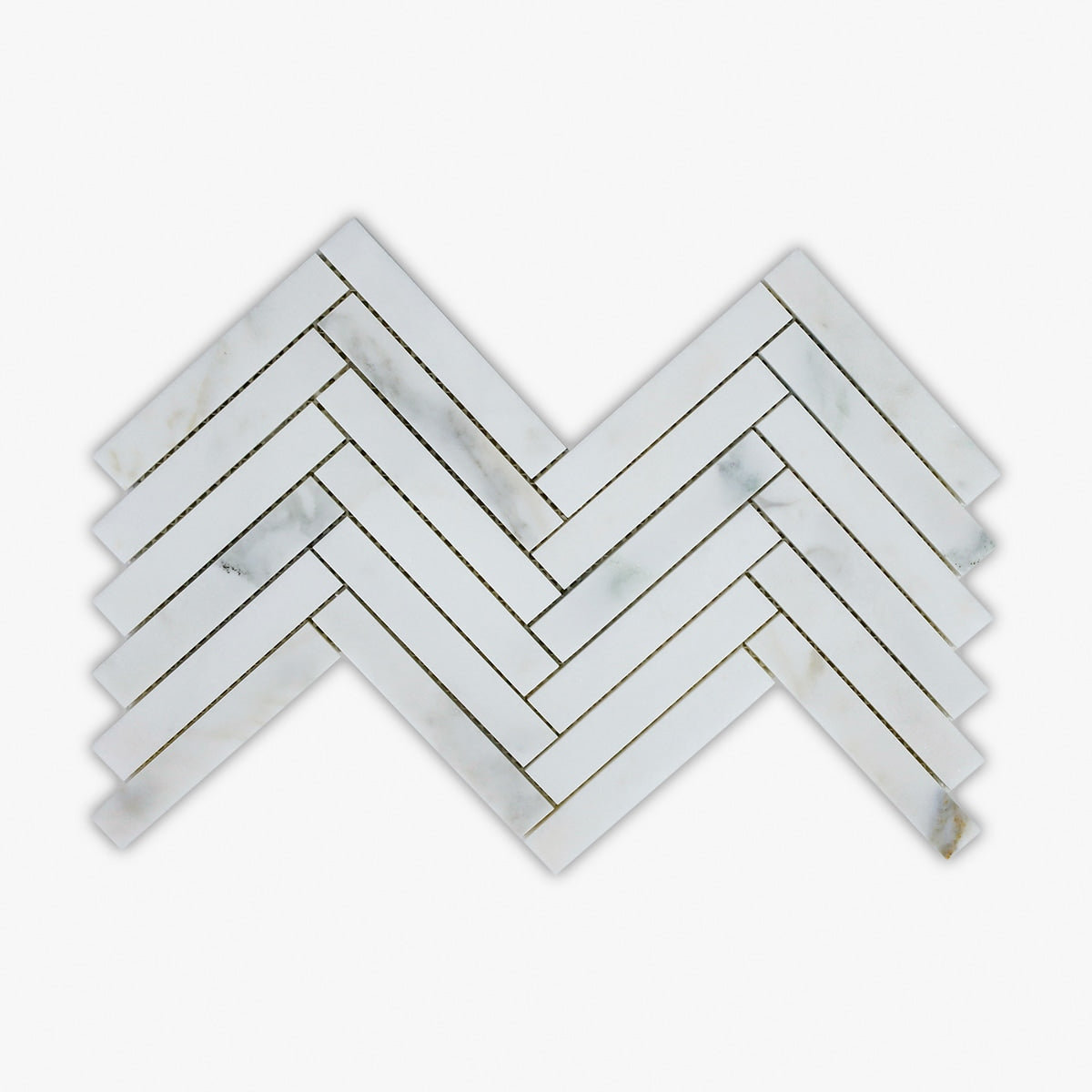Direct Stone Source Calacatta 16" x 8" Marble Chevron Mosaic Wall ...