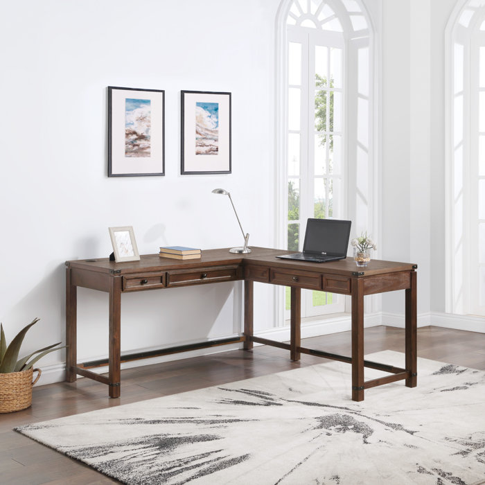 Loon Peak® Dwanda Adjustable L-Shaped Computer Desk | Wayfair