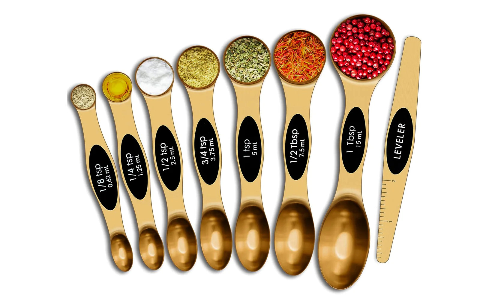 NY Textile Haus 8-Piece: Double Sided Measuring Spoons Set | Wayfair