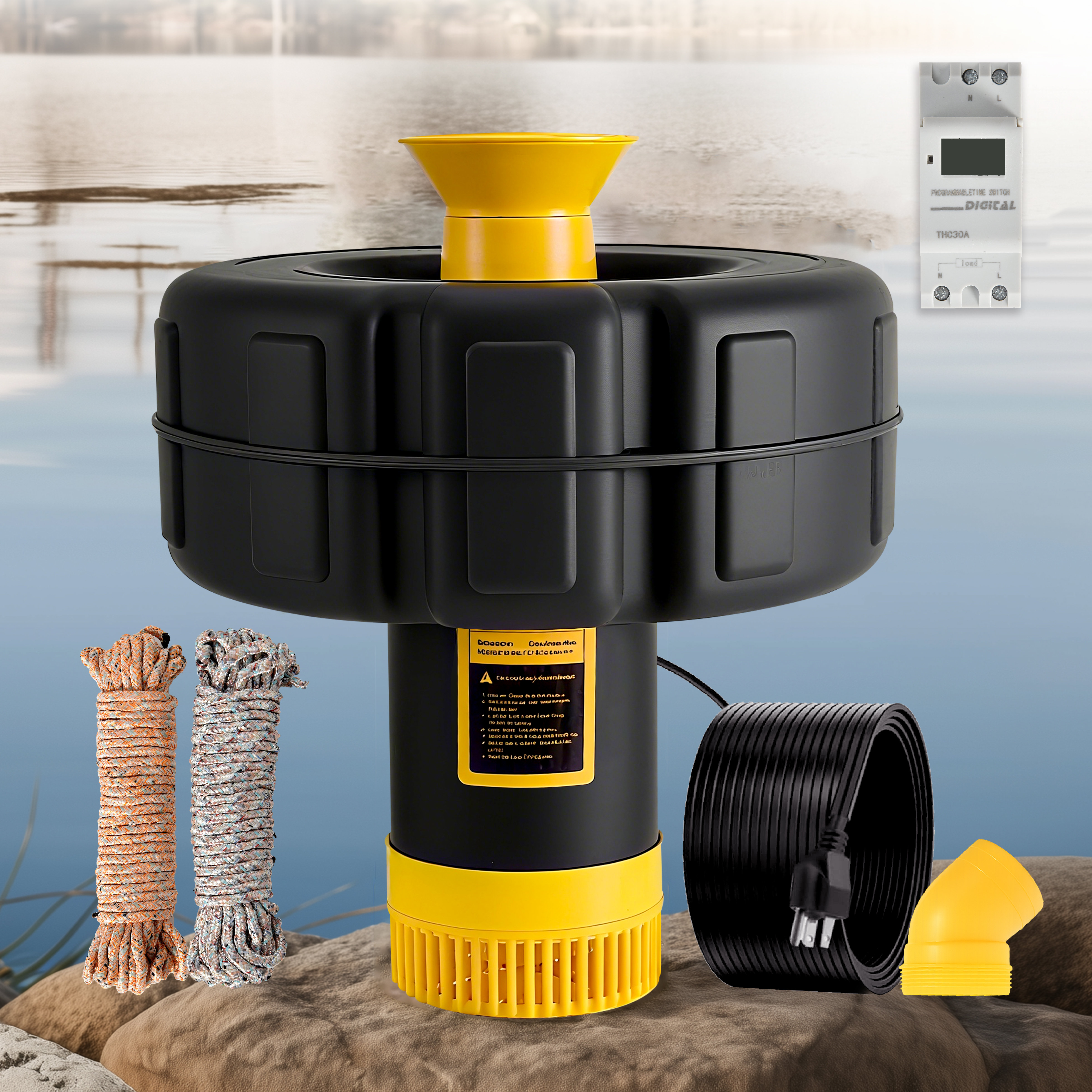 Arlmont & Co. Pond Fountain Aerator, 1hp 15000 Gph Fountain Pump With ...