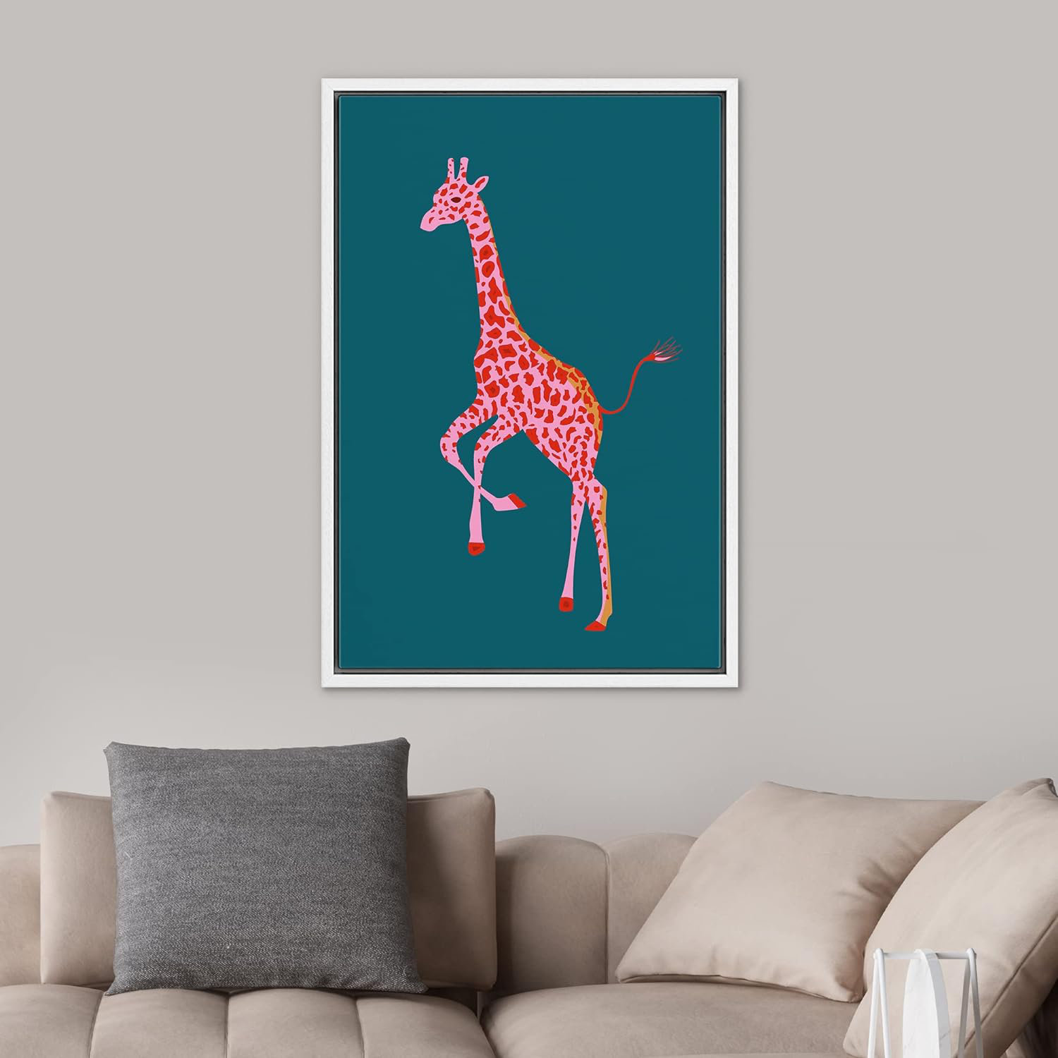 IDEA4WALL Bright Preppy Animals IDEA4WALL Framed Canvas Print Wall Art ...