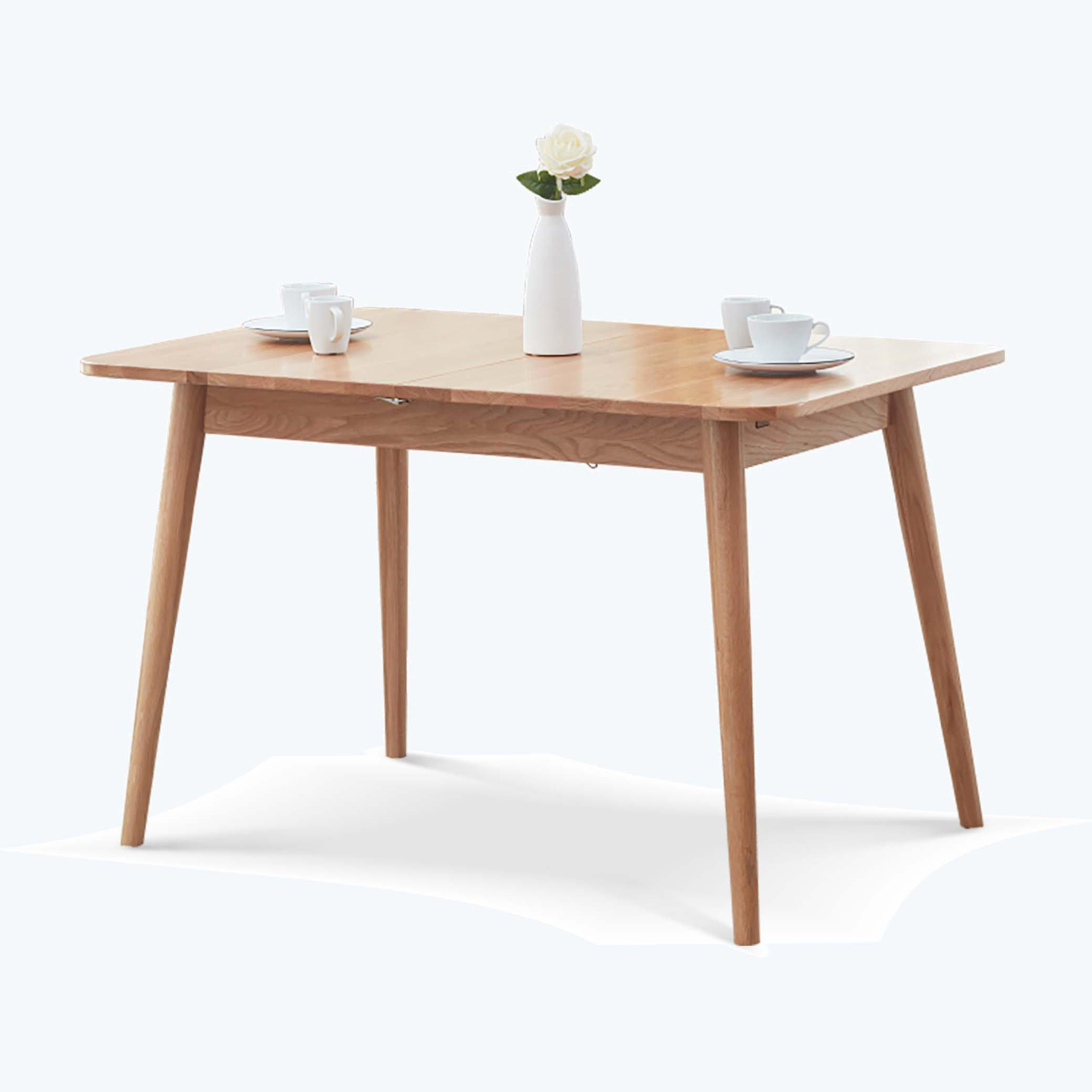 Corrigan Studio® Natural Solid Oak Round Corner Diagonal Leg Telescopic ...