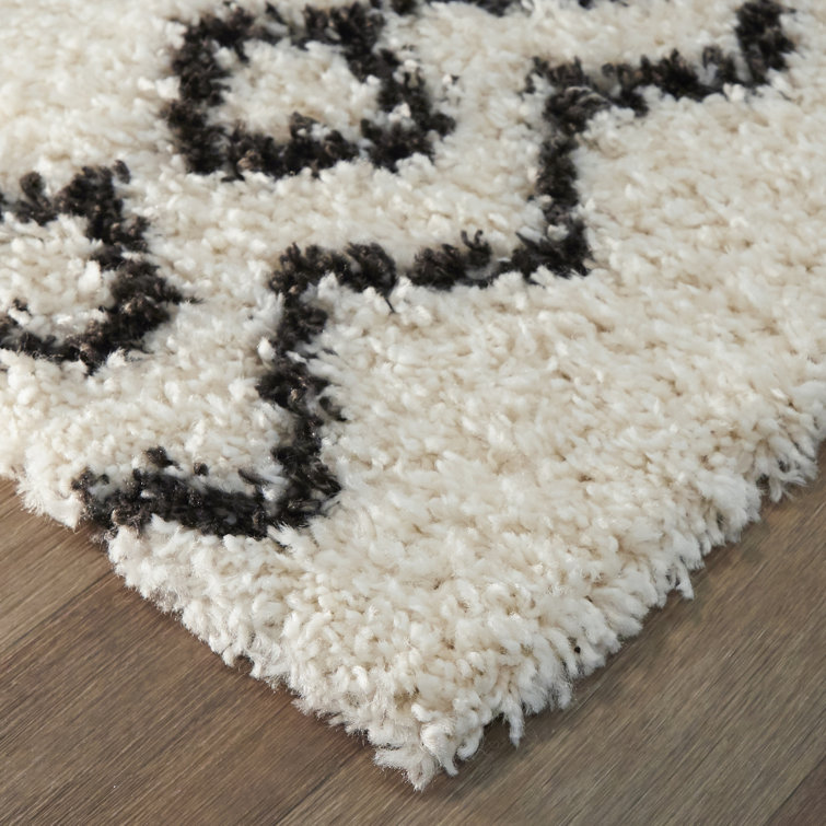 Foundry Select Performance Cream/Black Rug | Wayfair