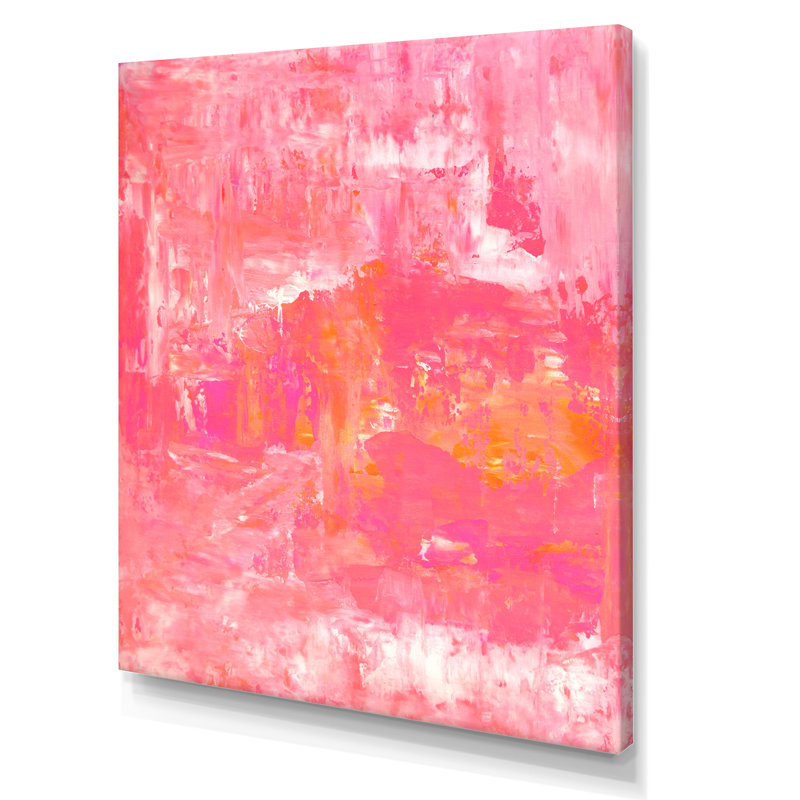 Wrought Studio™ Orange And Pink Abstract Art Colorfields - Modern ...