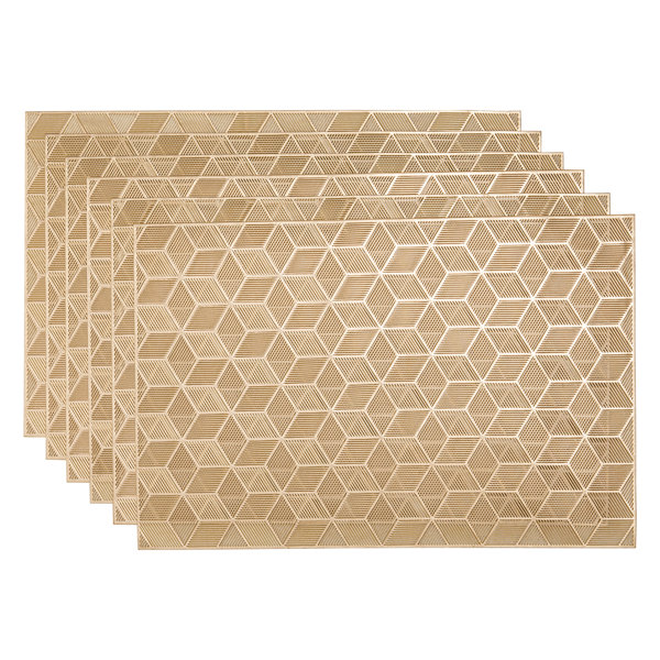 Mercer41 6 PCS 17.72"L Rectangle PVC Diamond Grid Stripes Hollow Zailin ...