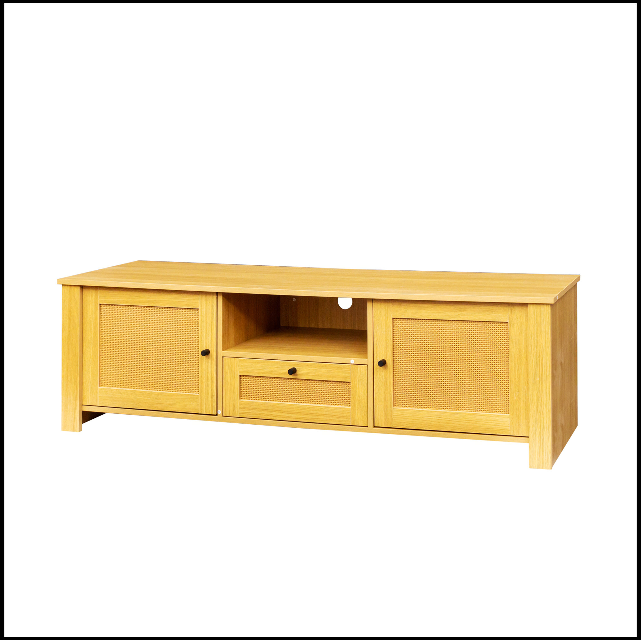 Red Barrel Studio® Farmhouse TV Stand Modern Wood Media Entertainment ...