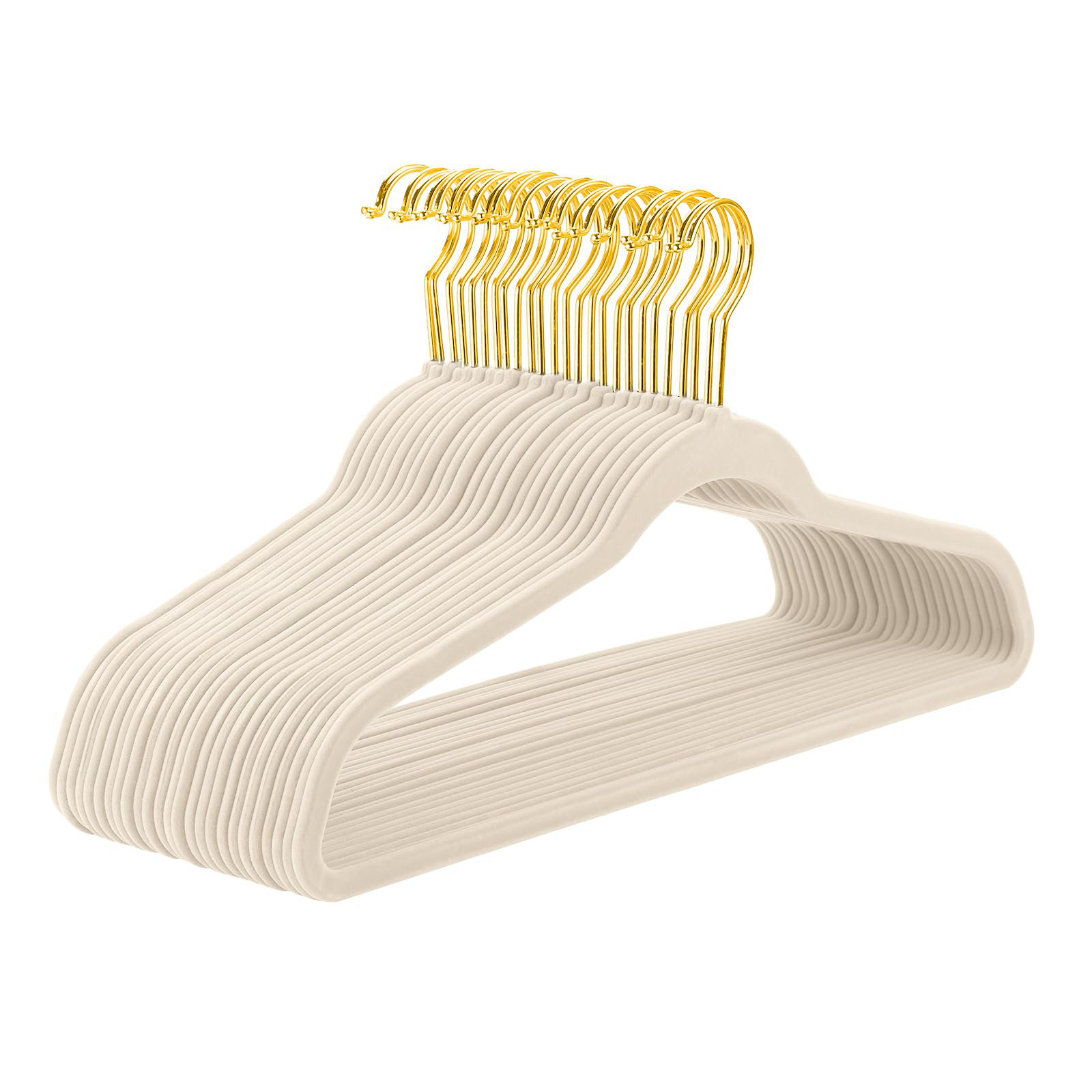 Rebrilliant Ivory Hangers 60 Pack,Premium Gold Clothes Hangers Non-Slip ...