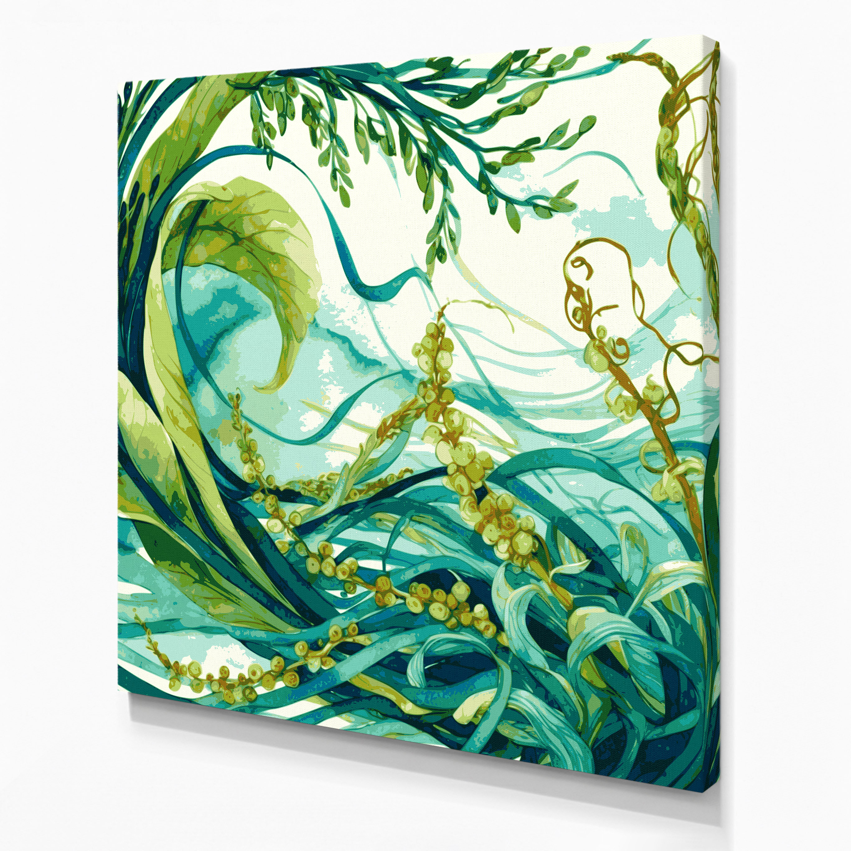 Latitude Run® Vegetables Sea Beans Green Canvas Wall Art | Wayfair