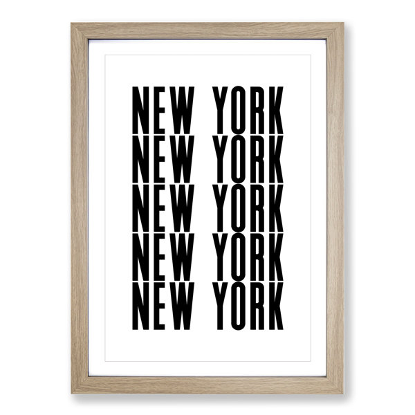 East Urban Home New York New York - Picture Frame Typography | Wayfair ...